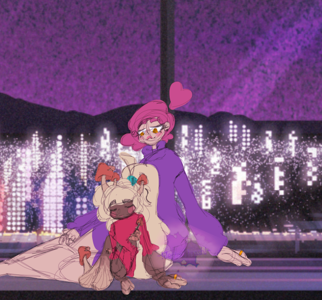 Malice and Gusil cuddled up - ibisPaint