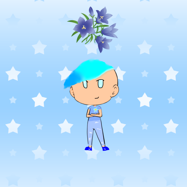 Blue flower boy - ibisPaint