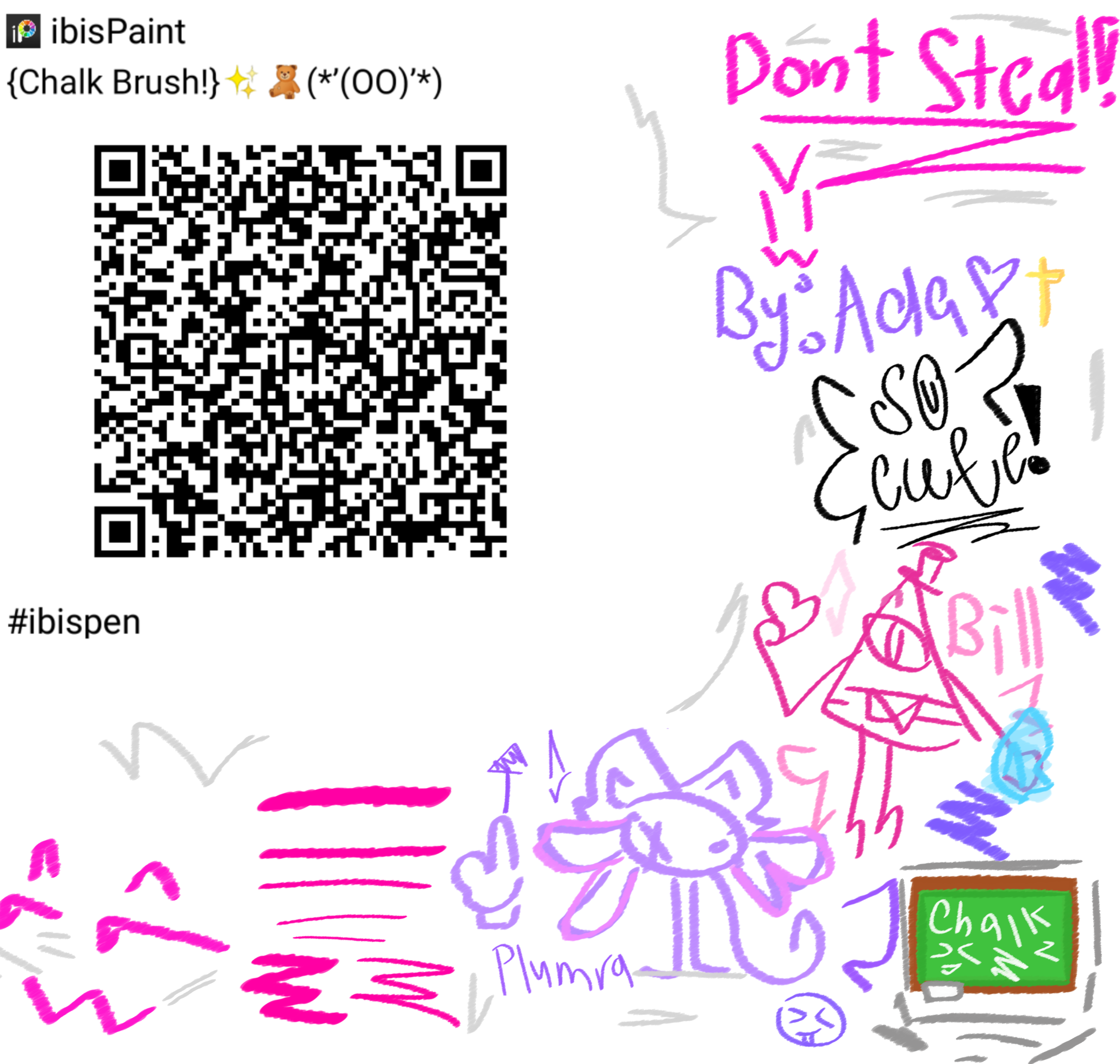 My first Chalk Brush! 🧸(O-O) Cute! - ibisPaint