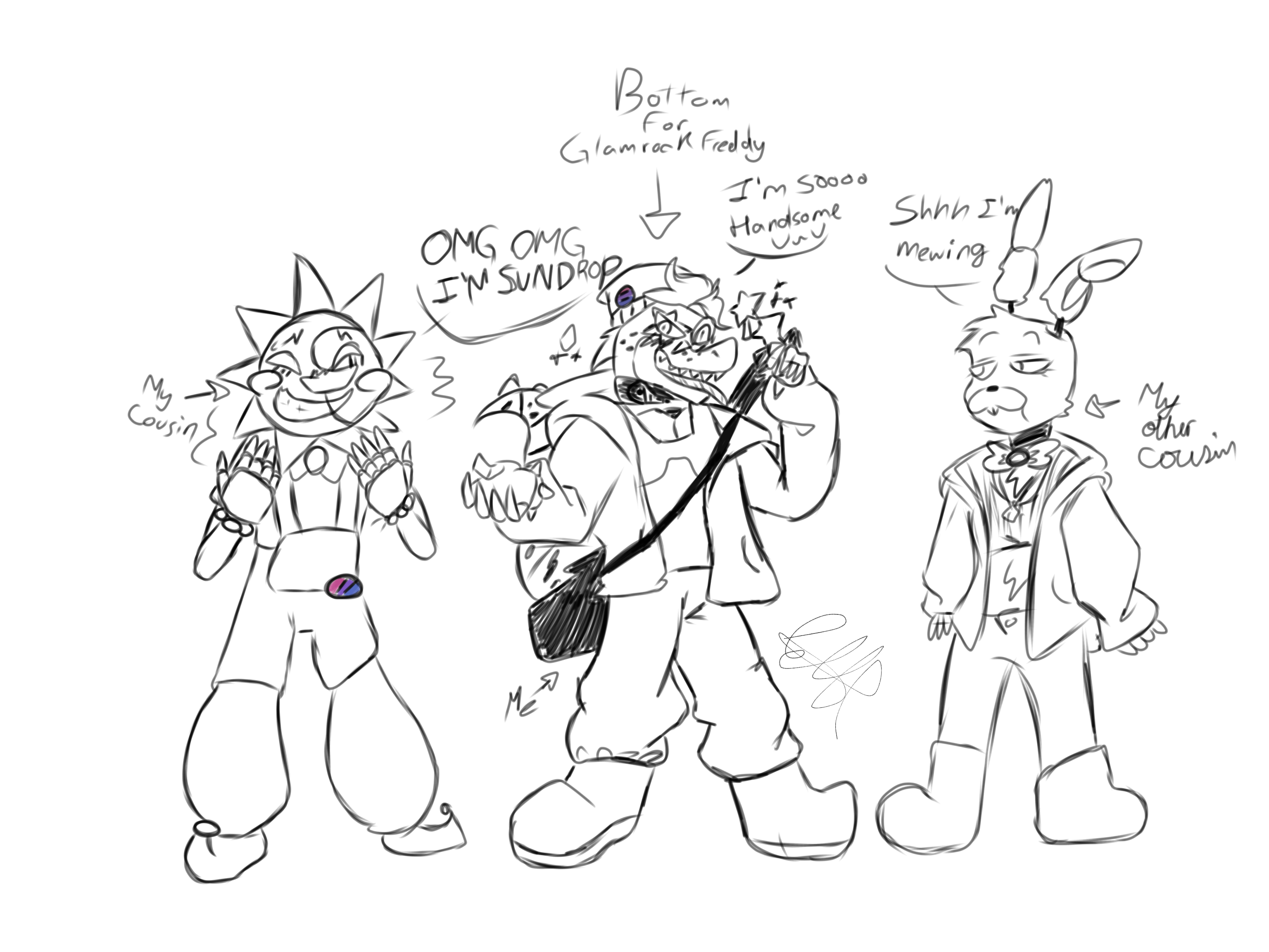 Me and my cousins as our fav animatronic - ibisPaint