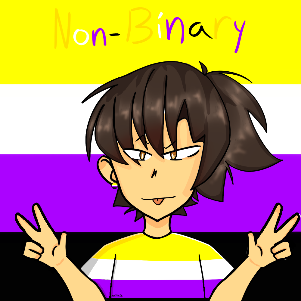 Non-Binary 💛🤍💜🖤 - ibisPaint