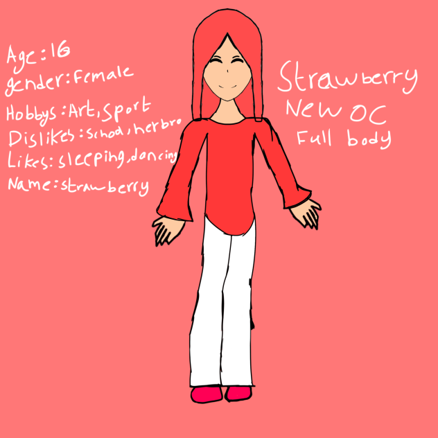 Strawberry 🍓 new OC (full body) - ibisPaint