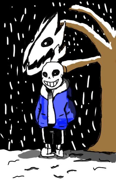 sans and gaster blaster - ibisPaint