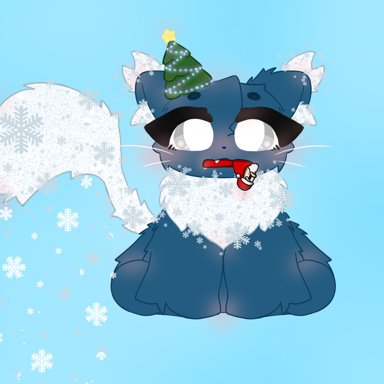 Snowflake cat(Christmas OC challenge) - ibisPaint
