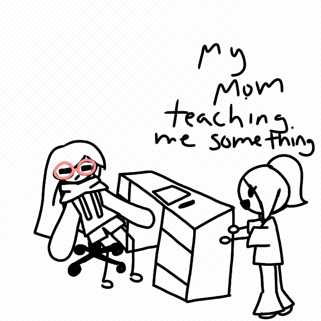 My brain while my mom is teaching me - ibisPaint