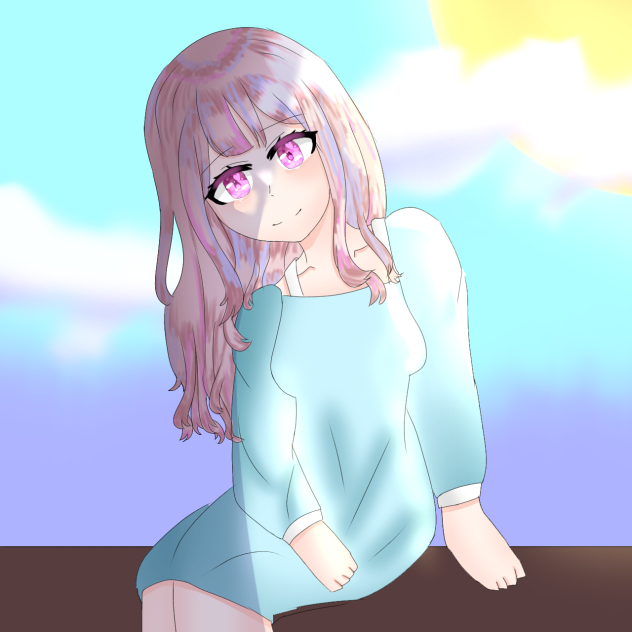 Sitting girl👧 - ibisPaint