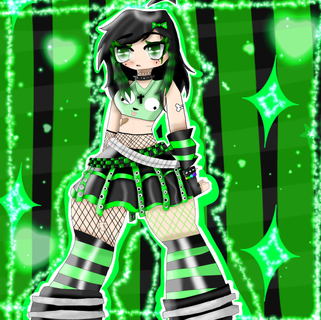 emo gurl 🖤 💚 - ibisPaint