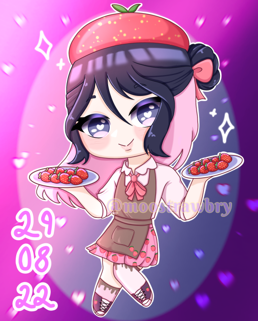 Strawberry Waitress Atsuko - Artist Cafe - ibisPaint
