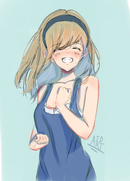 Forced smile - ibisPaint