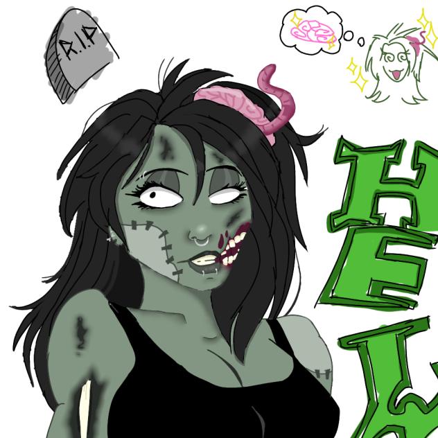 Pierced up zombie girl - ibisPaint