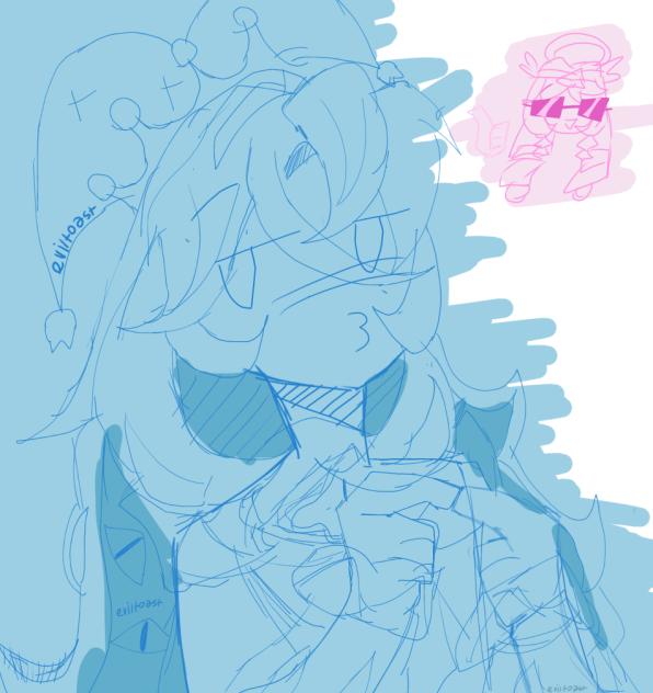 Little Evil Blue Man - ibisPaint