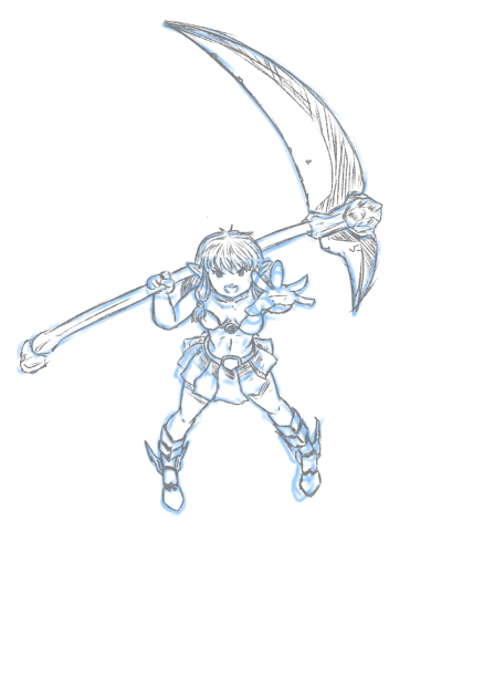 my game character design poses , weapon - ibisPaint