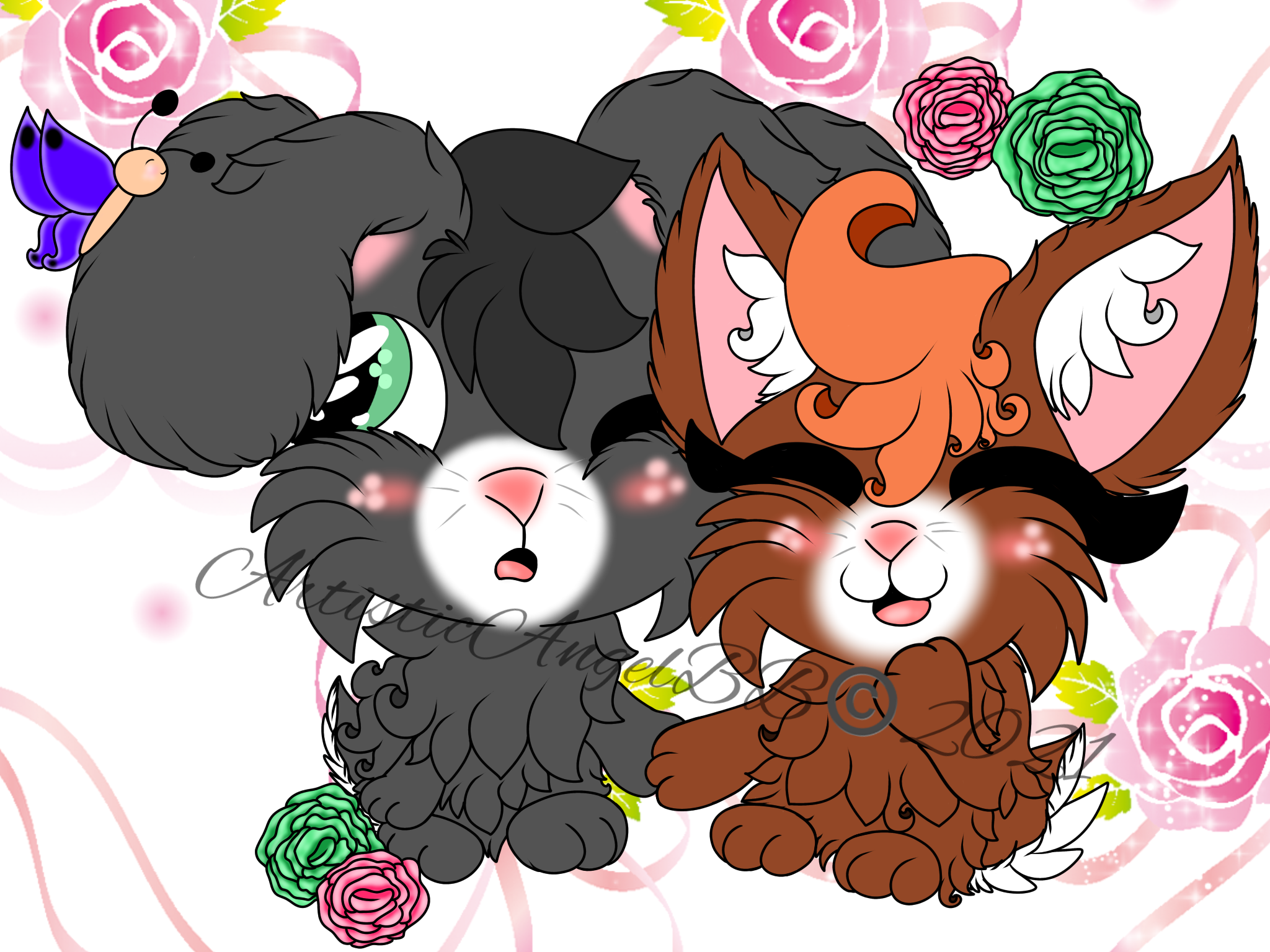 Little Bunny Couple On A Date - ibisPaint