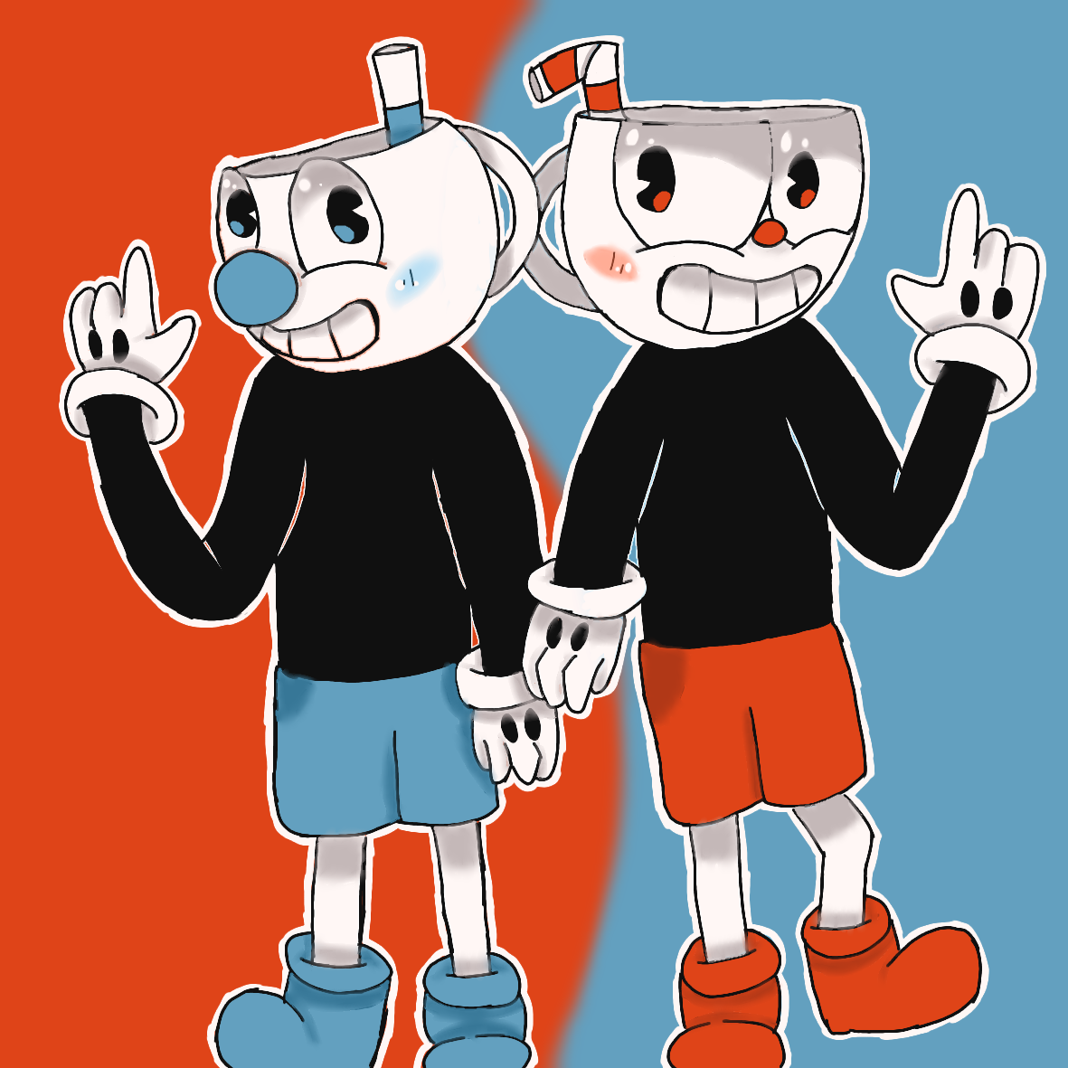cuphead and mugman - ibisPaint
