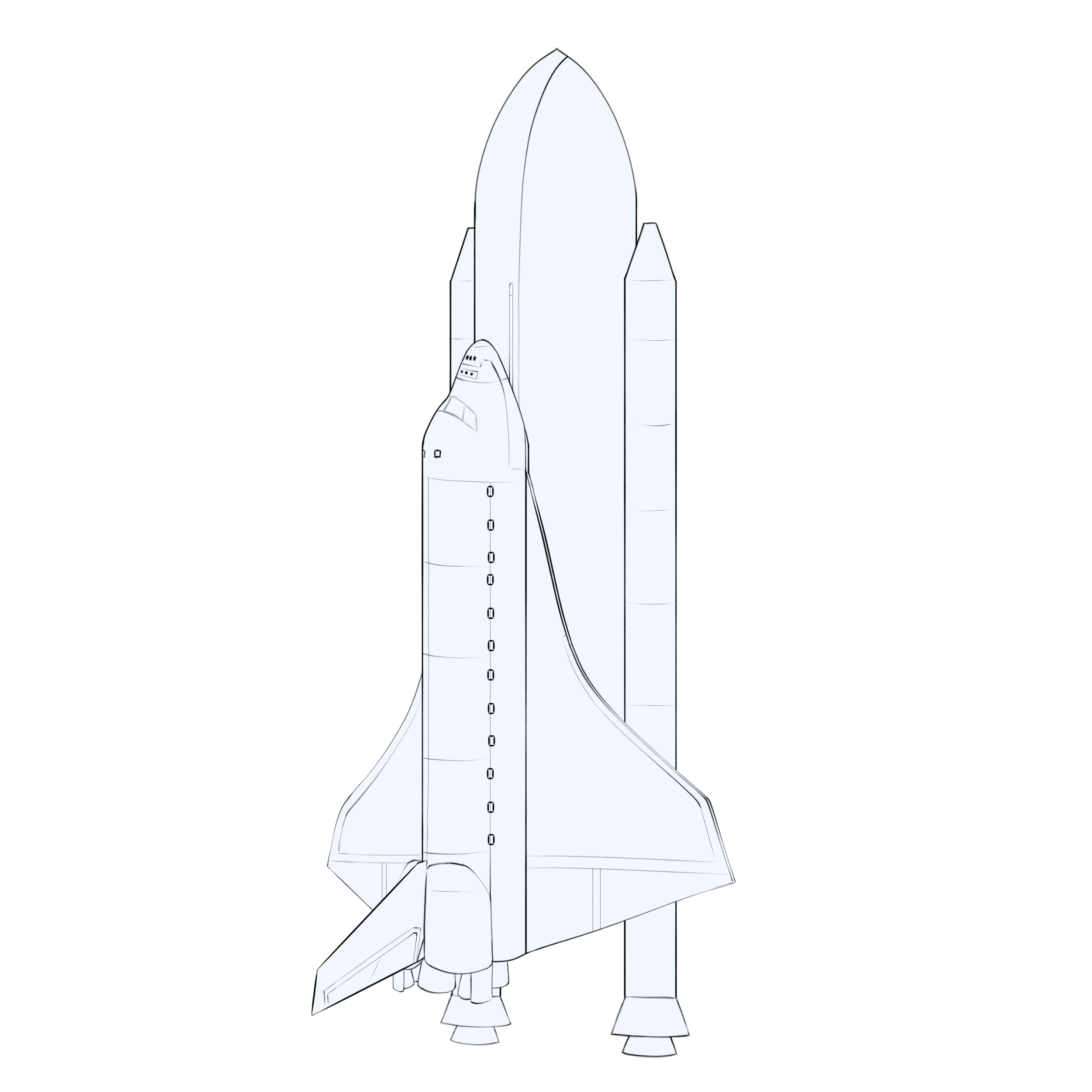 Space Shuttle 3 Lineart - ibisPaint