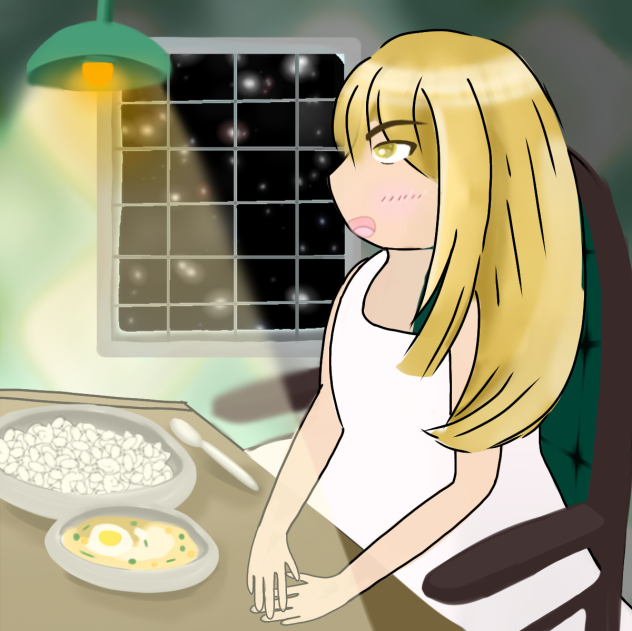 Girl Dinning in a Restaurant - ibisPaint