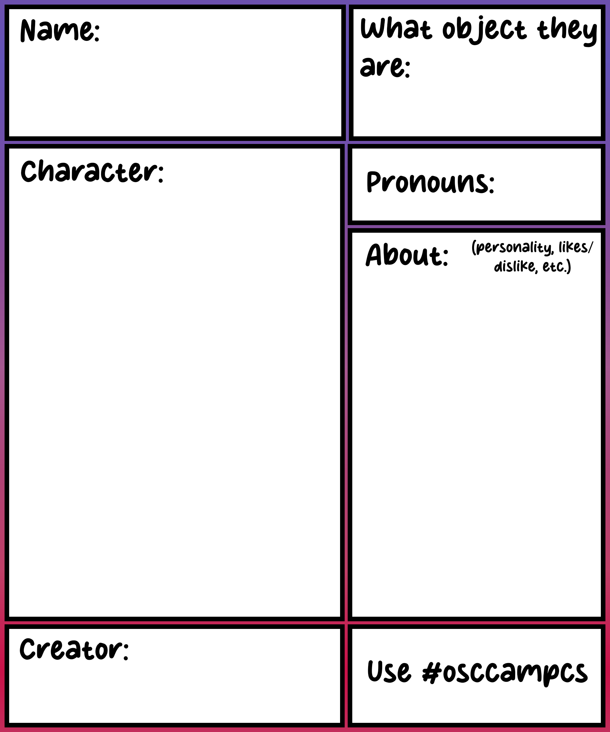 Character sheet for camps - ibisPaint