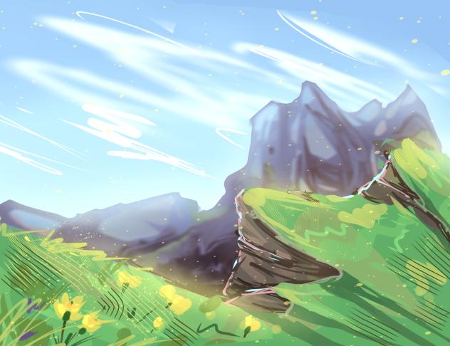 rocky landscape - ibisPaint