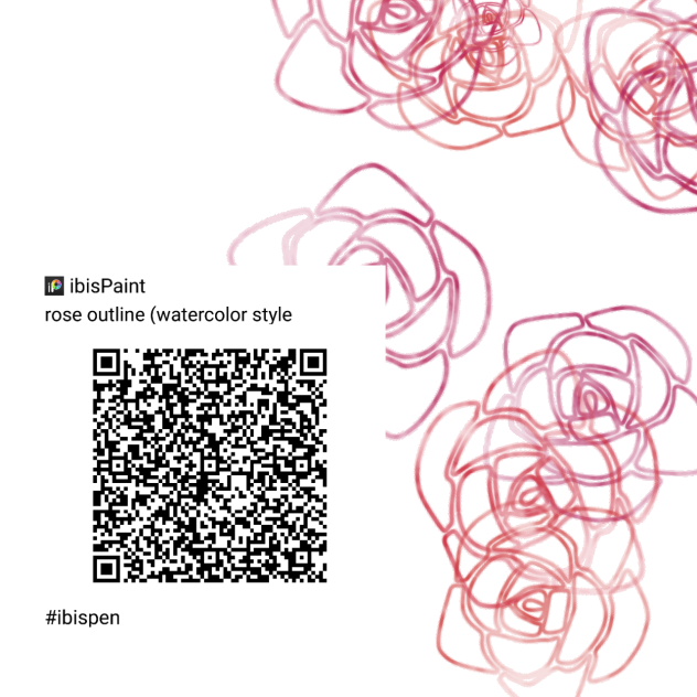 brush rose outline watercolor style - ibisPaint