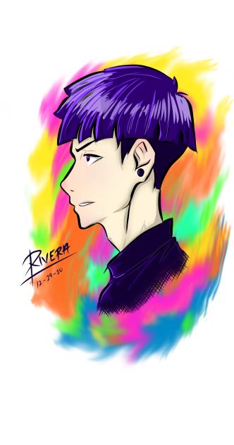 purple haired guy - ibisPaint