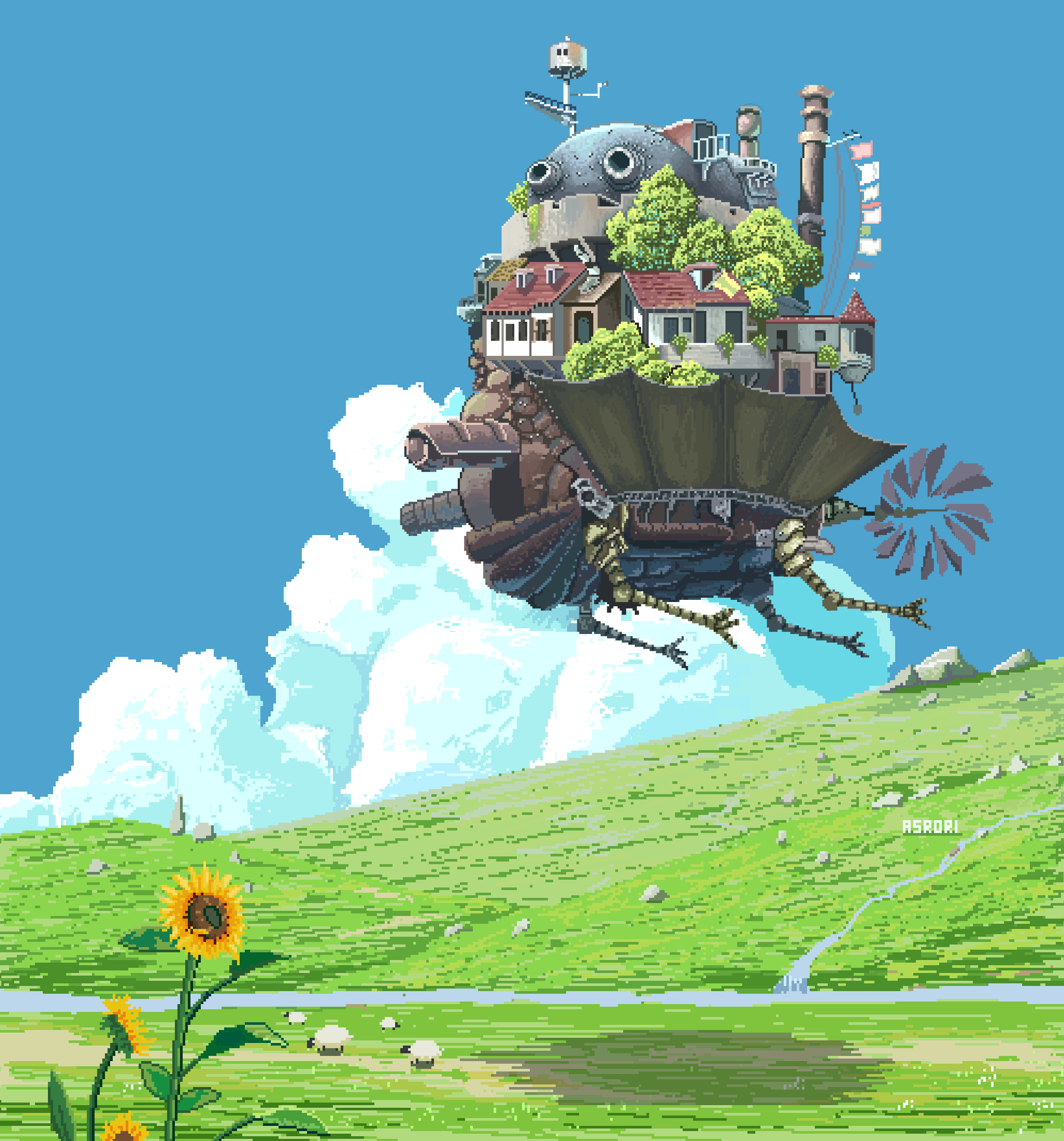 howl's moving castle pixel art - ibisPaint