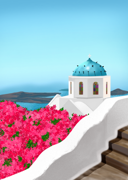 Santorini (Greece) - ibisPaint