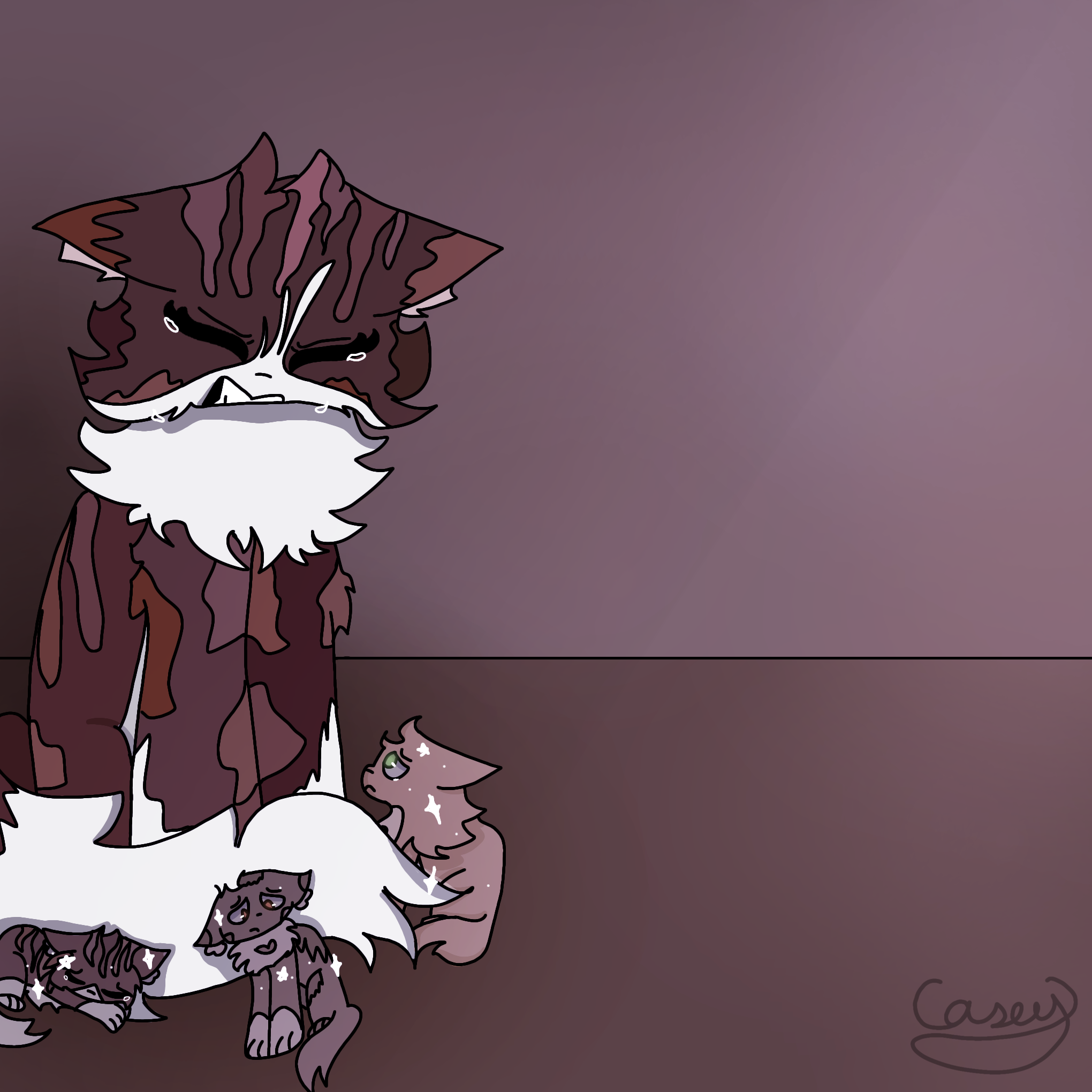 Mapleshade with her kits - ibisPaint