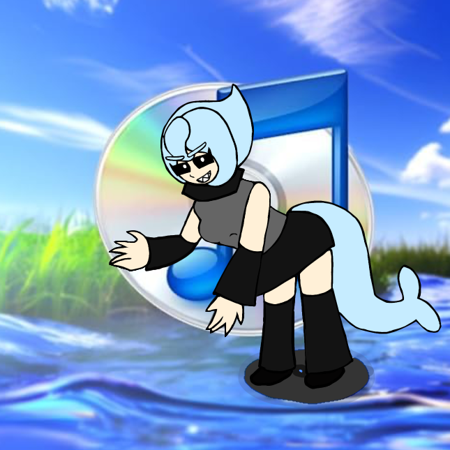 Aqua on a disk - ibisPaint