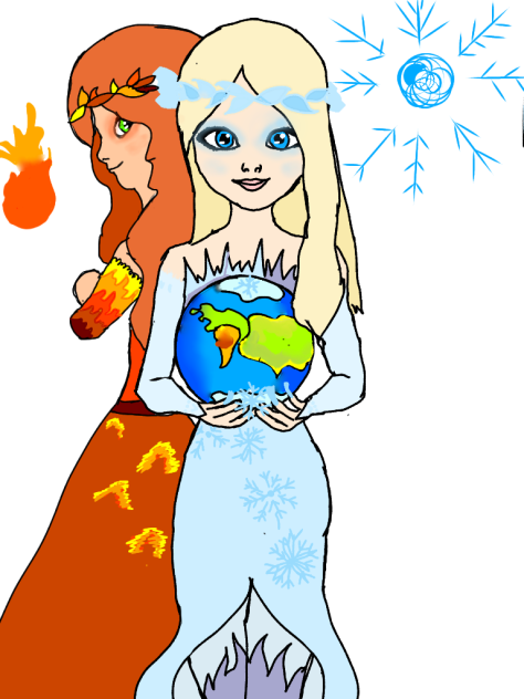 Elsa ice godess and Anna fire goddess - ibisPaint