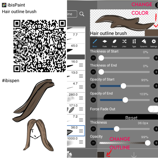 Hair outline brush - ibisPaint