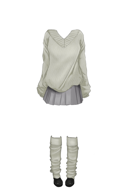 sweater and pleated skirt - ibisPaint