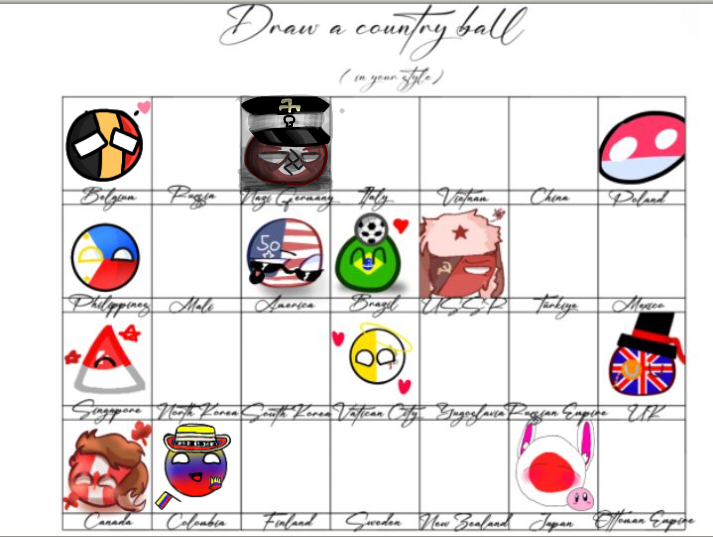 Drew a countryballs collab!! - ibisPaint
