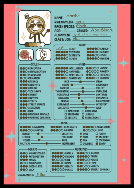 Character sheet for the object show! - ibisPaint