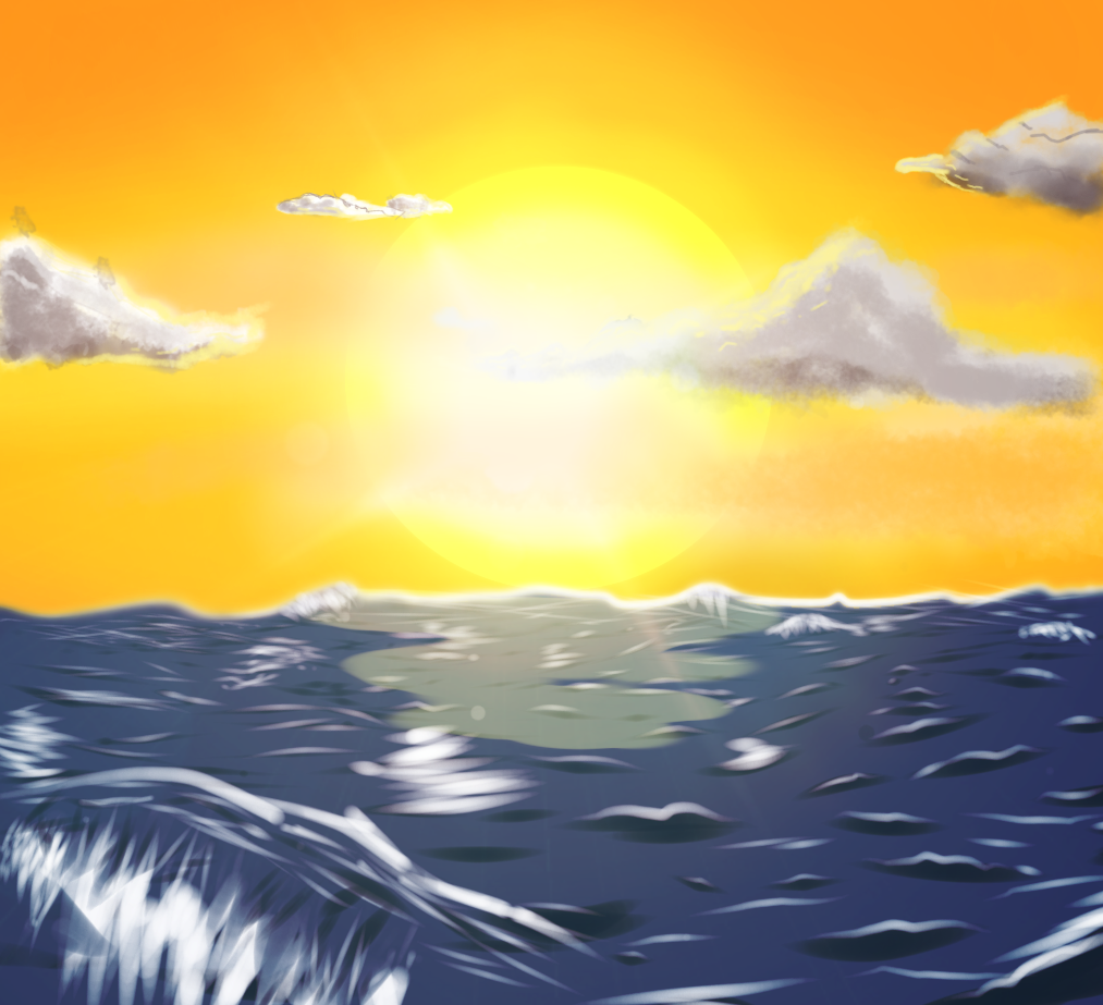 ocean sunset - ibisPaint