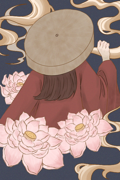 Lady with lotus - ibisPaint