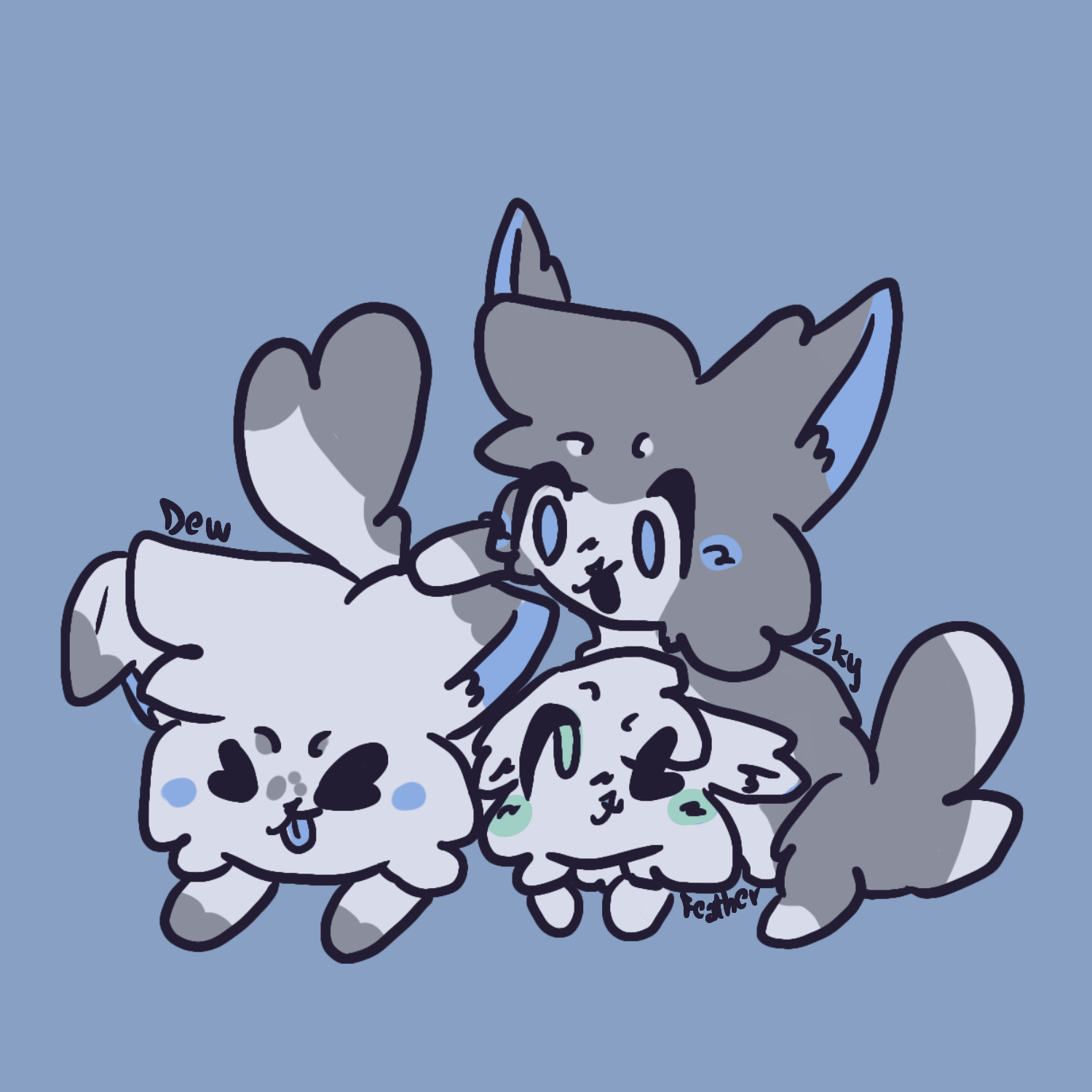 Feather, Sky, and Dew - ibisPaint