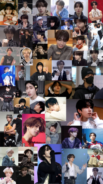 Han Jisung wallpaper collage 💜 - ibisPaint
