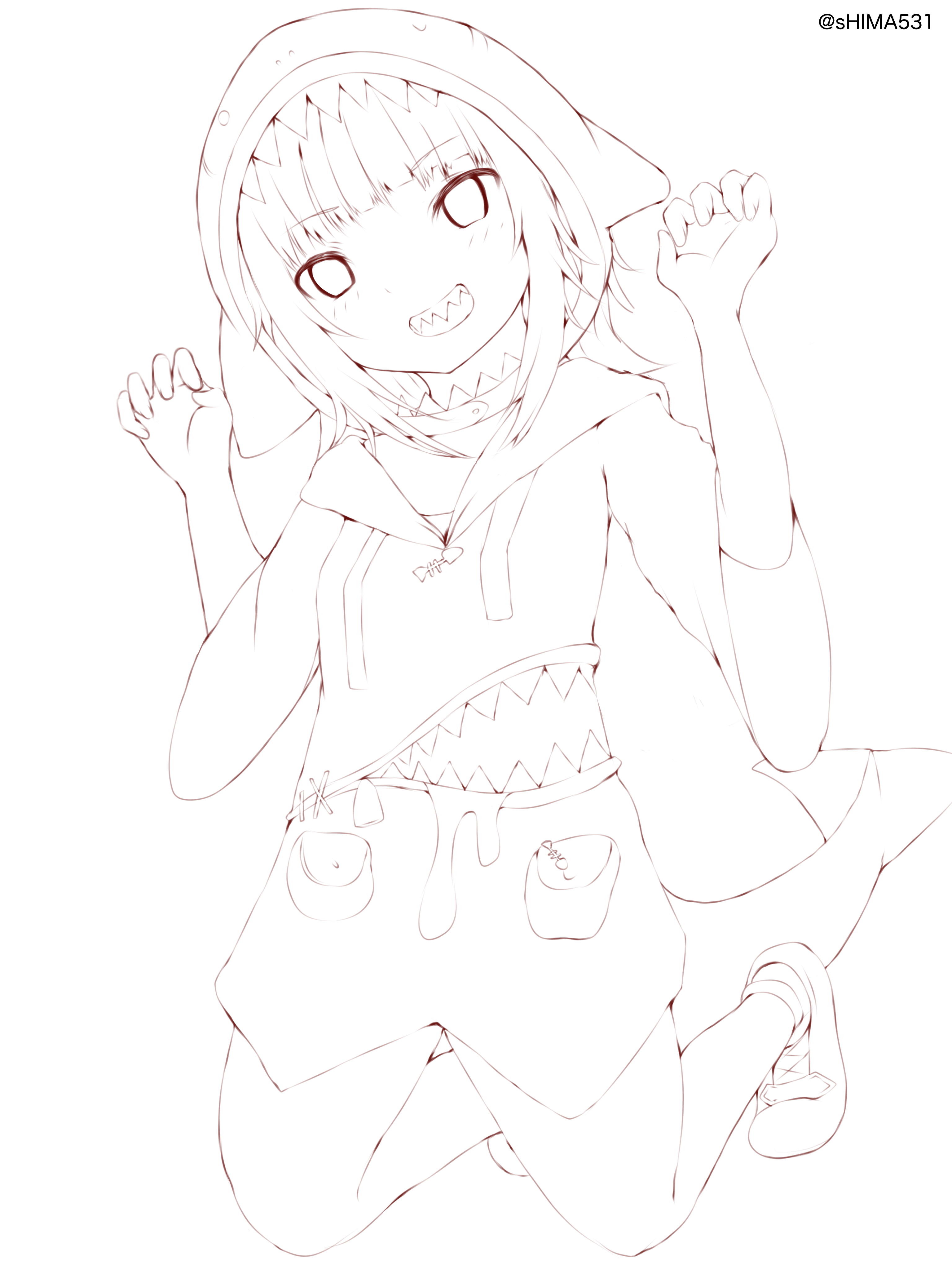 Gawr Gura(lineart) - ibisPaint