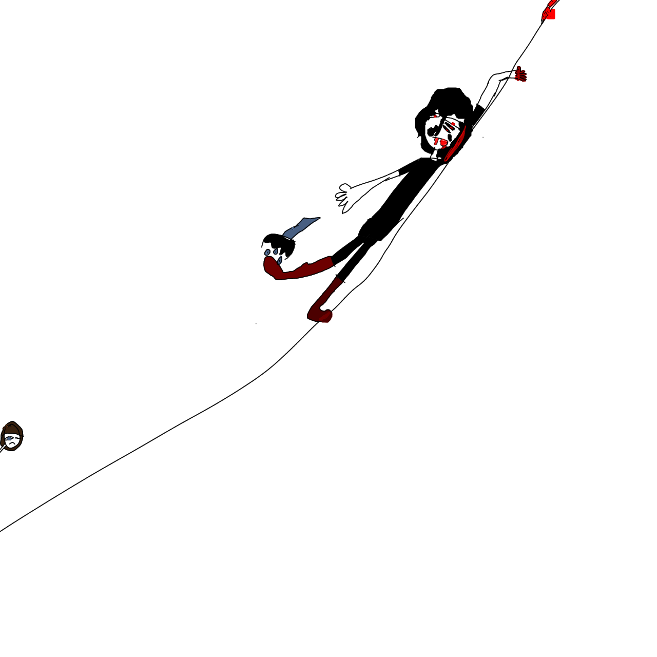 Cheryl drew her Oc falling off the roof - ibisPaint