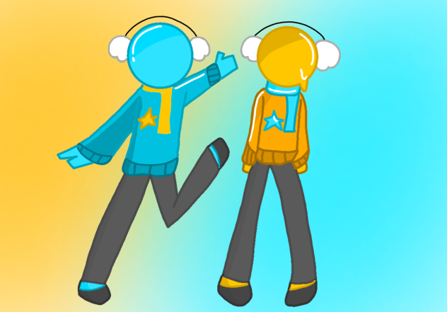 yellow and blue - ibisPaint