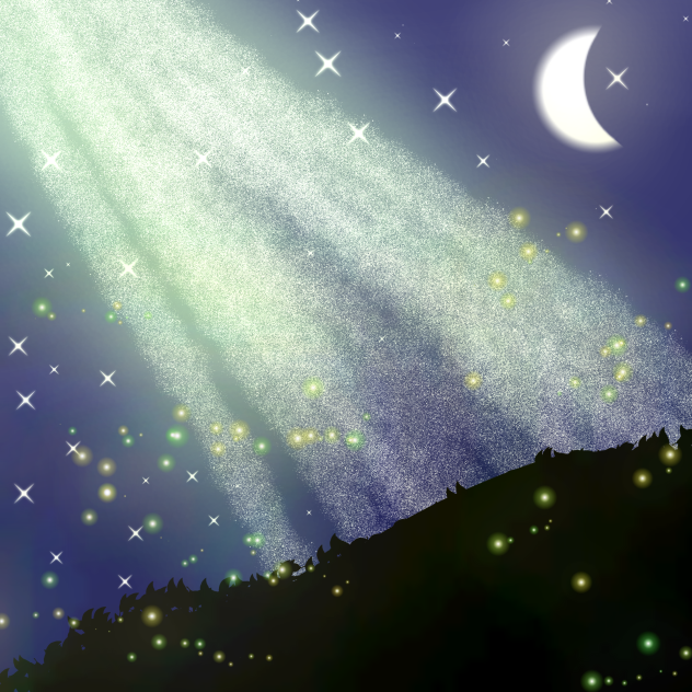 Starry Sky & Fireflies - ibisPaint