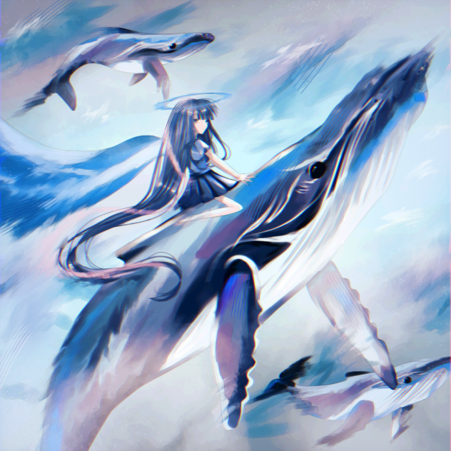 Riding whales - ibisPaint