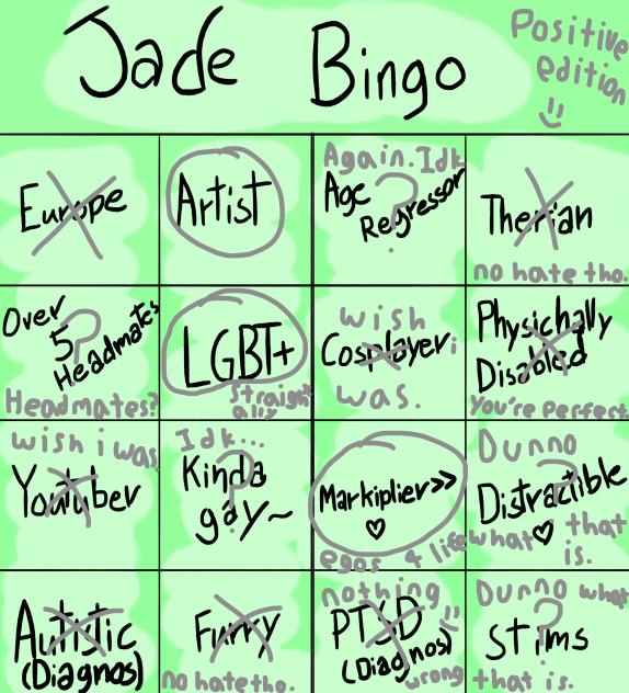 My jade bingo sheet! - ibisPaint