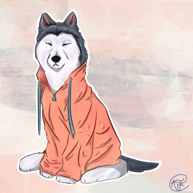 Husky in Hoodie - ibisPaint