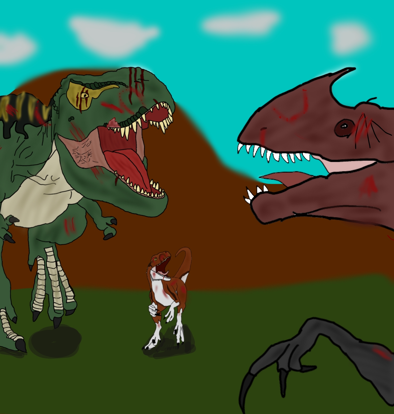 Nathan and panthera VS Malusaurus - ibisPaint