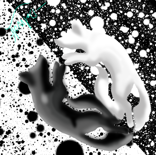 yin and yang wolf - ibisPaint