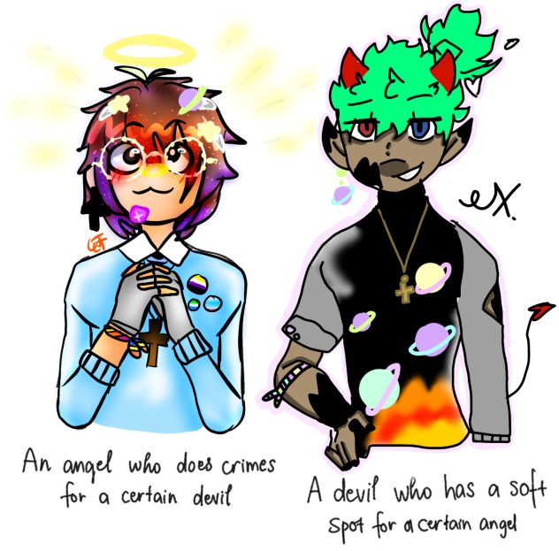Angel and demon Collab - ibisPaint