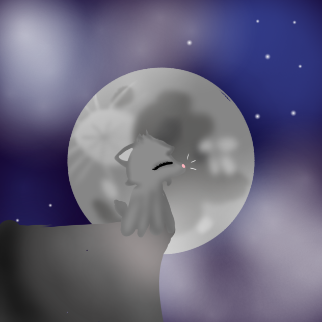 A lua e o lobinho - ibisPaint