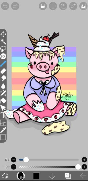 Custard The Dessert Pig - ibisPaint