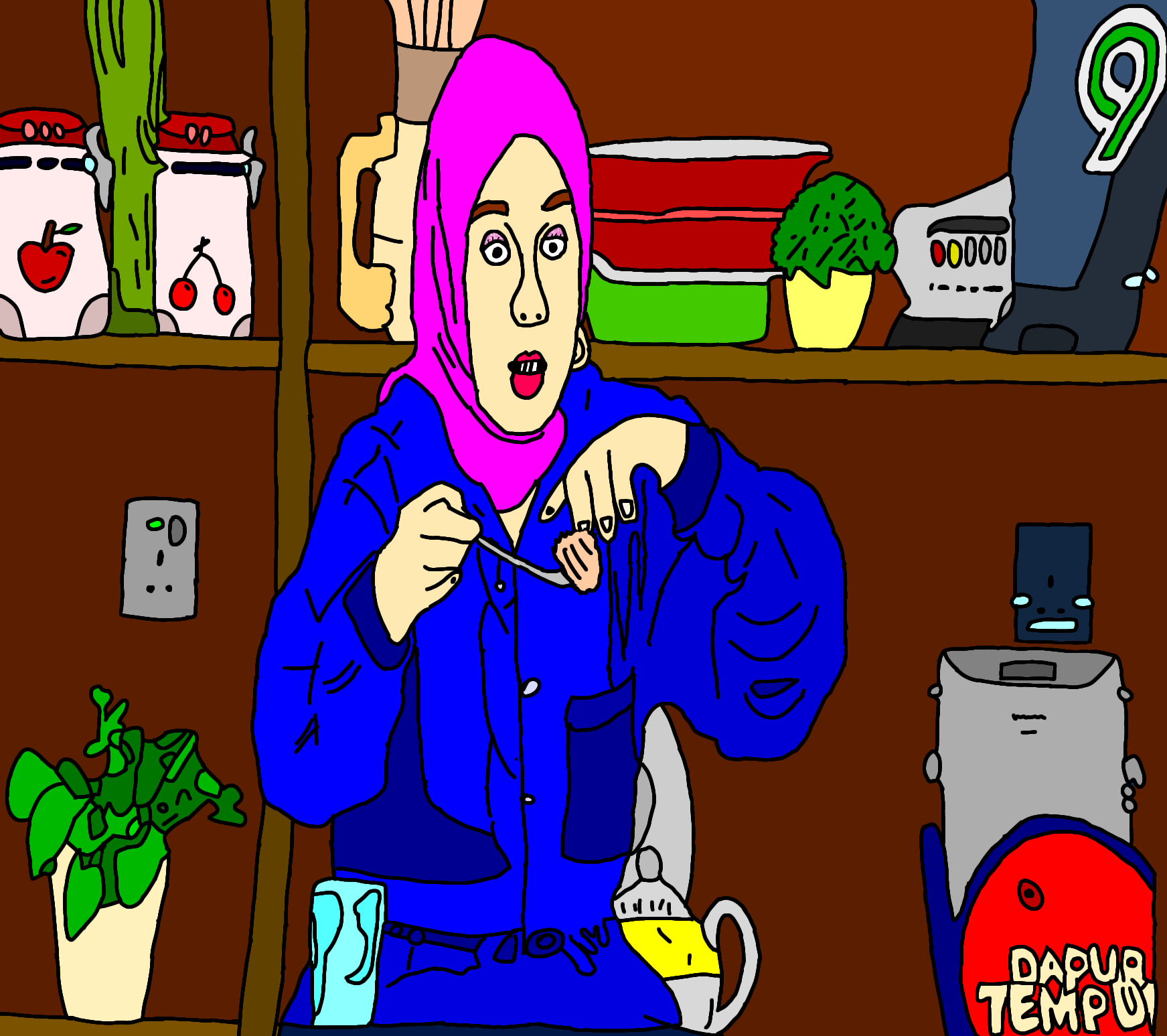 Dapur Tempur Cartoon From Tv9 - ibisPaint